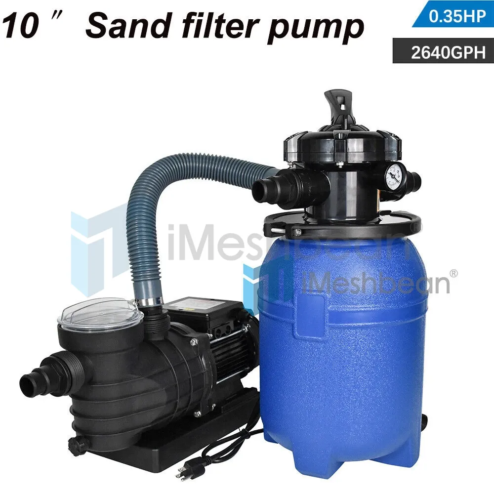 2640GPH 10" Sand Filter Above Ground 0.35HP Swimming Pool Pump intex ...
